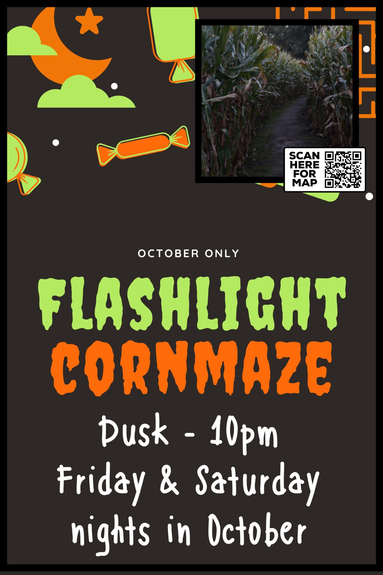 Flashlight Corn Maze - Sweet Eats Adventure Farm